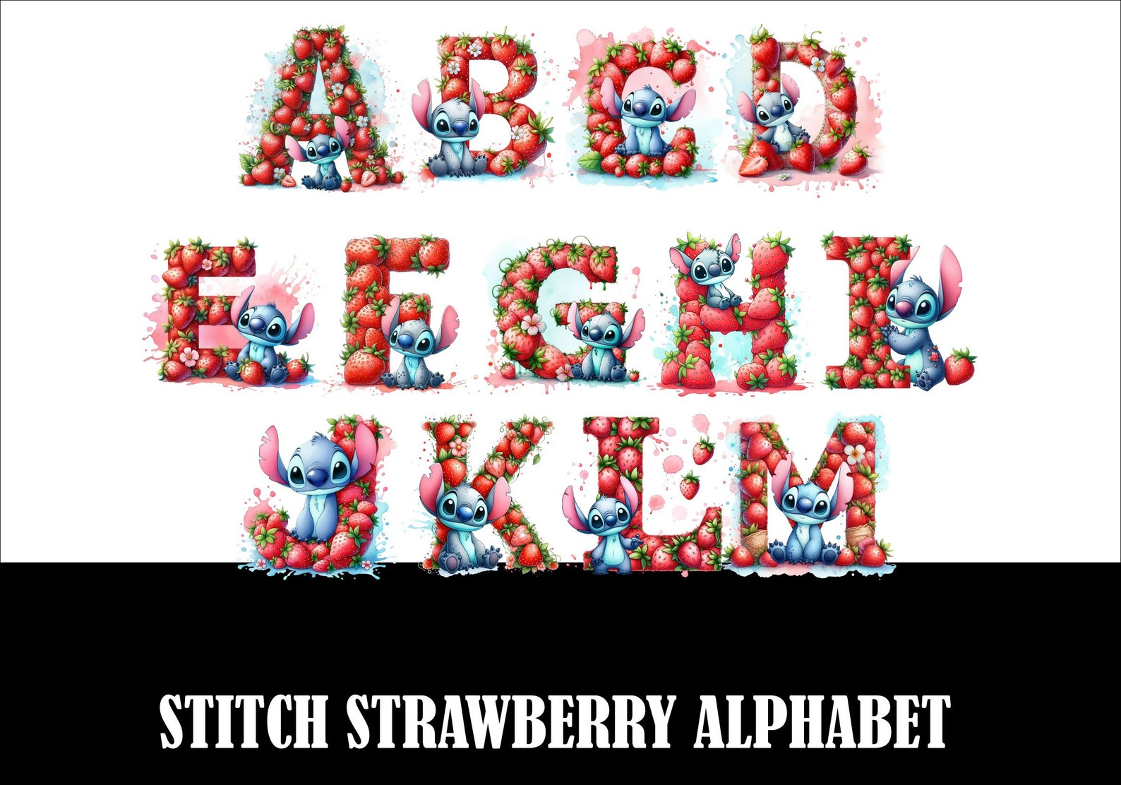 STRAWBERRY STITCH Alphabet Font Clipart Strawberry Stitch Png Download ...
