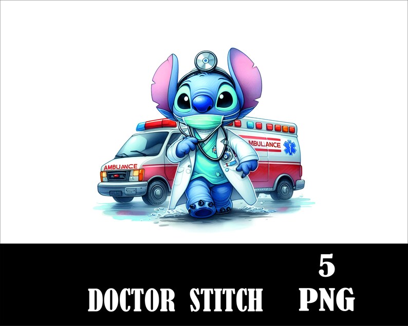 Stitch Doctor Ambulance Stitch Emergency Doctor Shaped Clipart Png ...