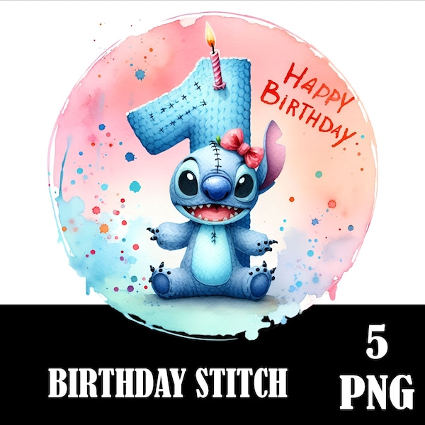 Stitch Birthday Design Png - Etsy