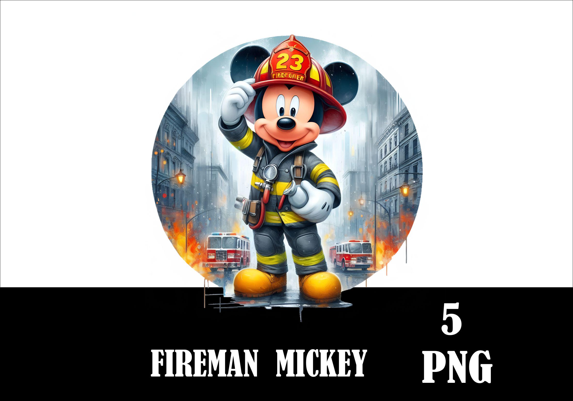 FIREMAN Mickey MOUSE Firefighter Clipart Png Download Sublimation ...