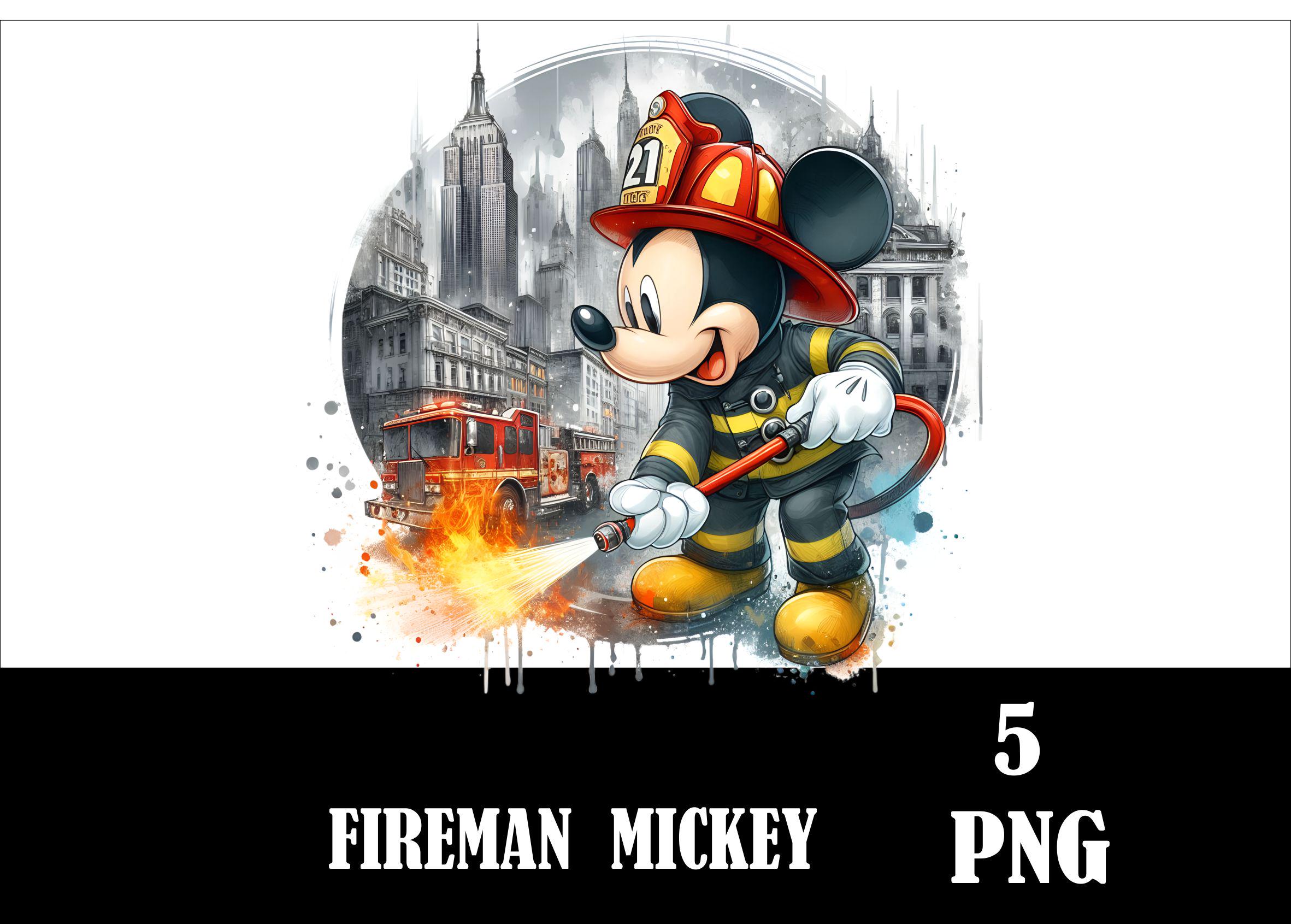 FIREMAN Mickey MOUSE Firefighter Clipart Png Download Sublimation ...