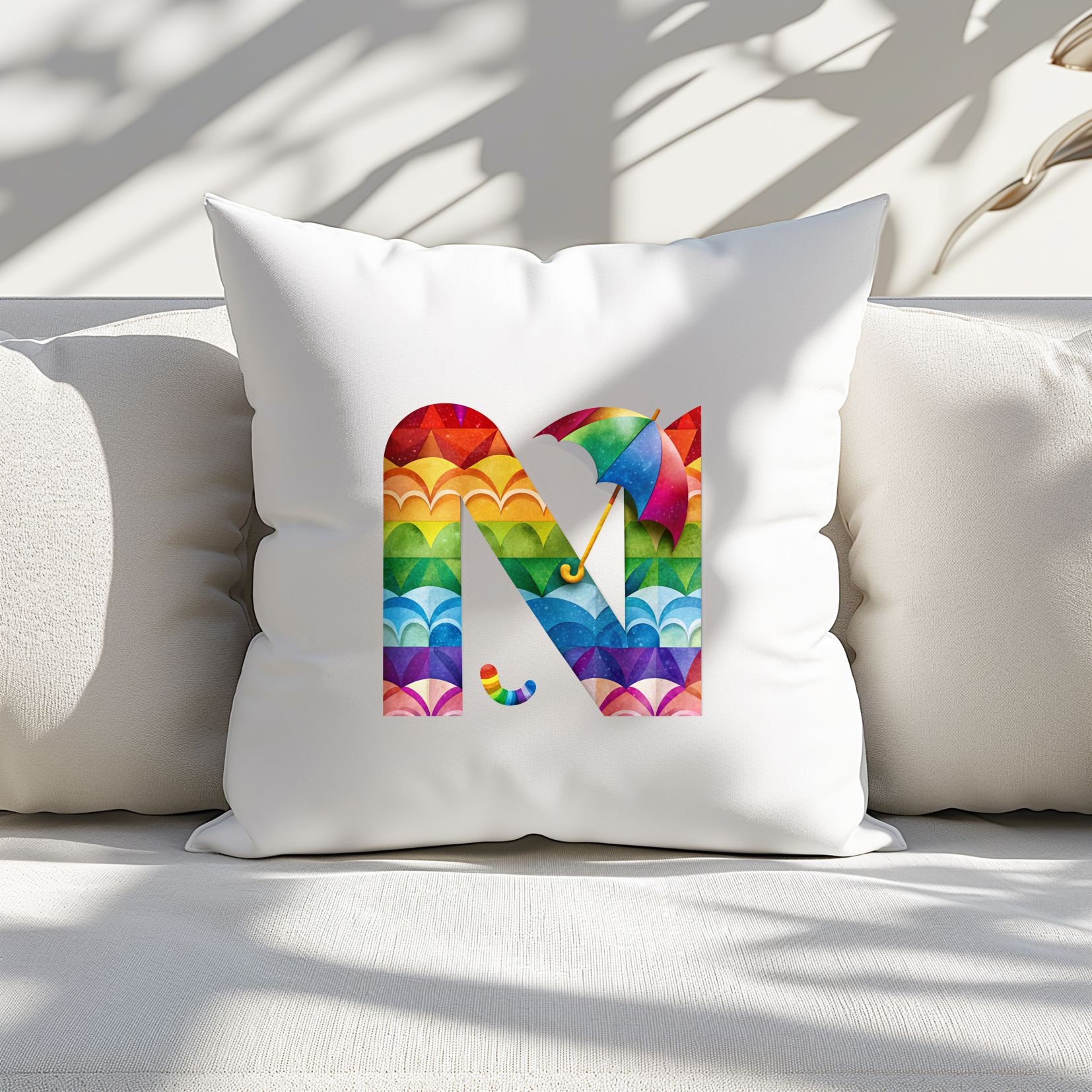 Rainbow Umbrella Alphabet Umbrella Font Clipart Png Download ...