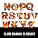 Flame Dragon Alphabet Font, PNG Clipart (digital Download) - Etsy