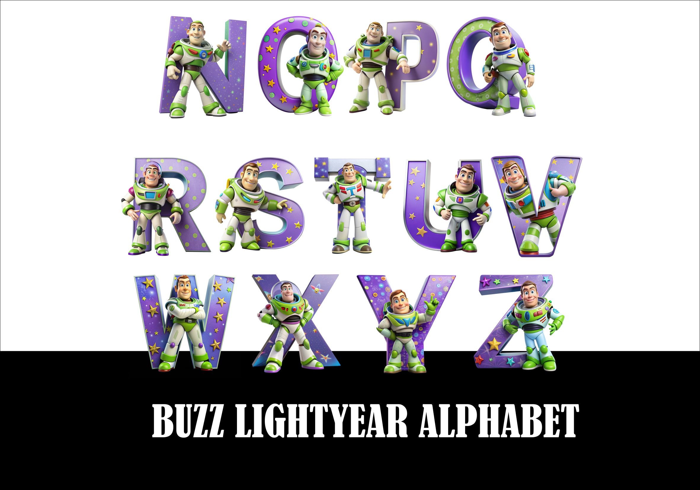 Buzzy Lightyear Alphabet Font Toy Clipart Story Png Download ...