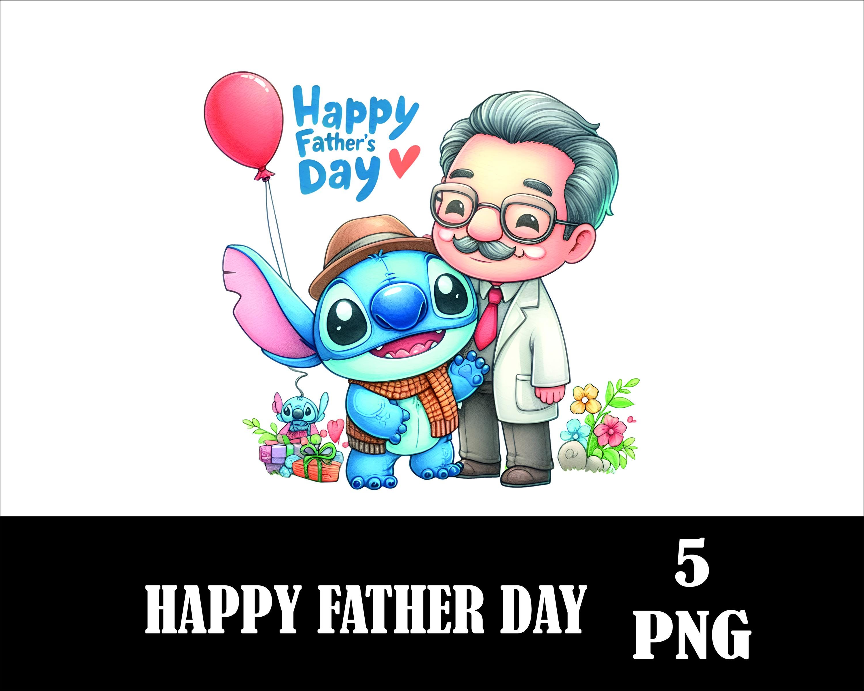 Happy Father Day Stitch Father Stitch Shaped Clipart Png Download ...
