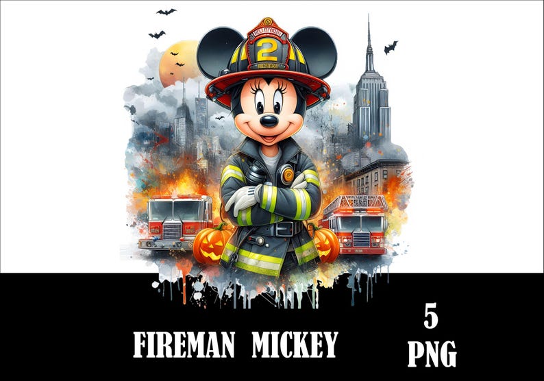 Fireman Mouse Halloween PNG, Sublimation Design (digital Download) - Etsy