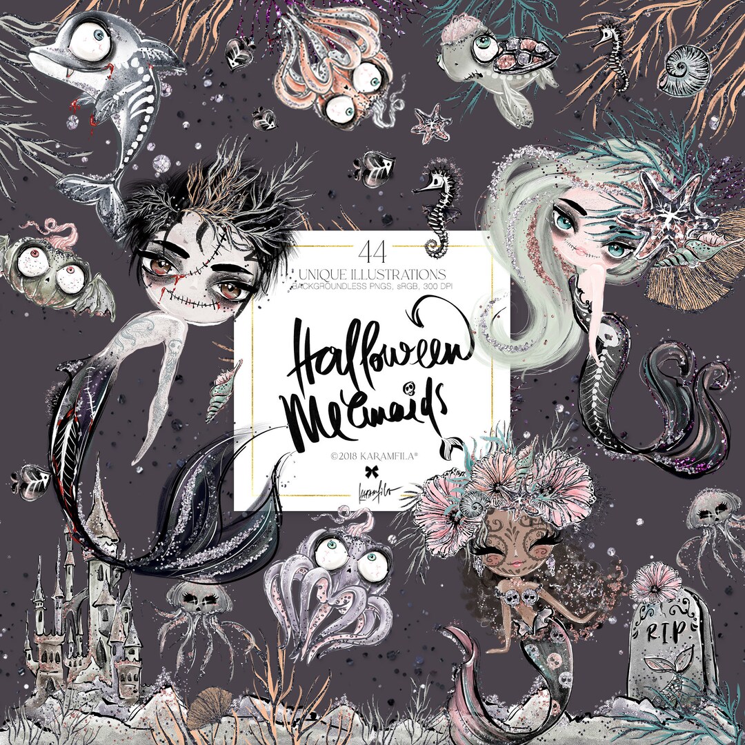 Karamfila S Halloween Mermaids Creepy Cute Zombie Characters Whimsigoth ...