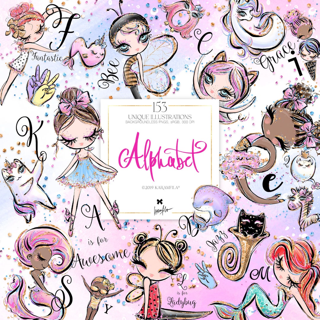 Whimsical Alphabet Clipart: Children's Animal Letters (PNG) - Etsy