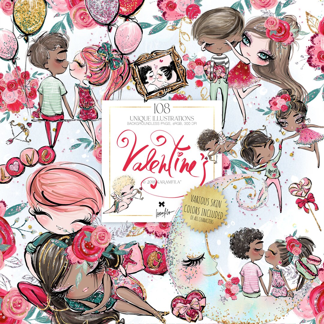 Valentine Clipart Karamfilas St Valentines Planner Stickers Cute Cupid ...
