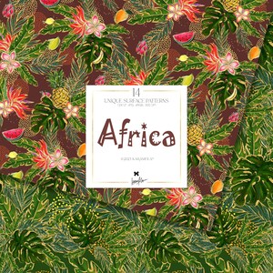 African Digital Paper Pack Ethnic African Masks Tropical Fruits Africa ...