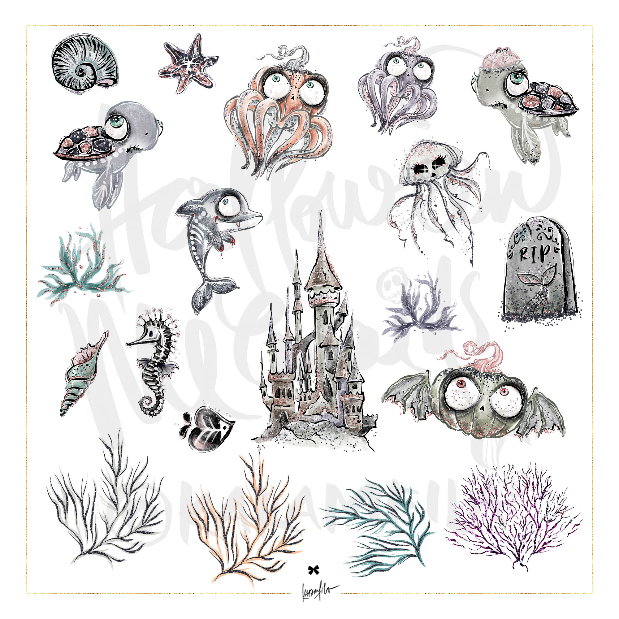 Karamfila S Halloween Mermaids Creepy Cute Zombie Characters Whimsigoth ...