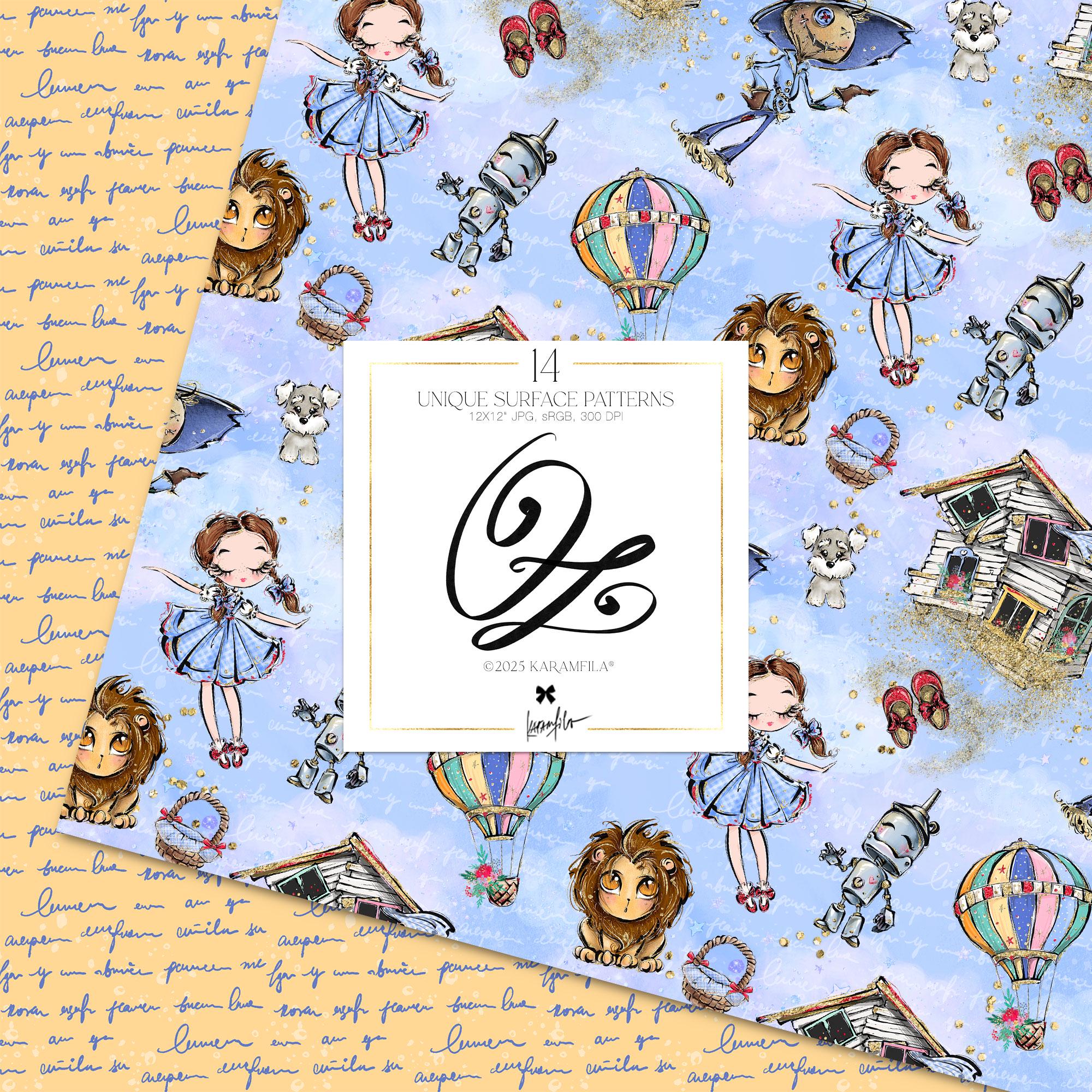 Wizard of Oz Digital Paper Pack: Seamless Patterns (12x12" JPG) - Etsy