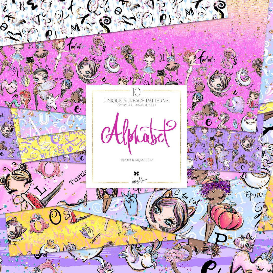 Whimsical Body Alphabet Digital Scrapbook Paper Karamfila S Children ...