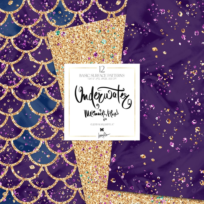 Glitter Fish Scales Digital Paper Karamfilas Patterns Seamless Glitter ...