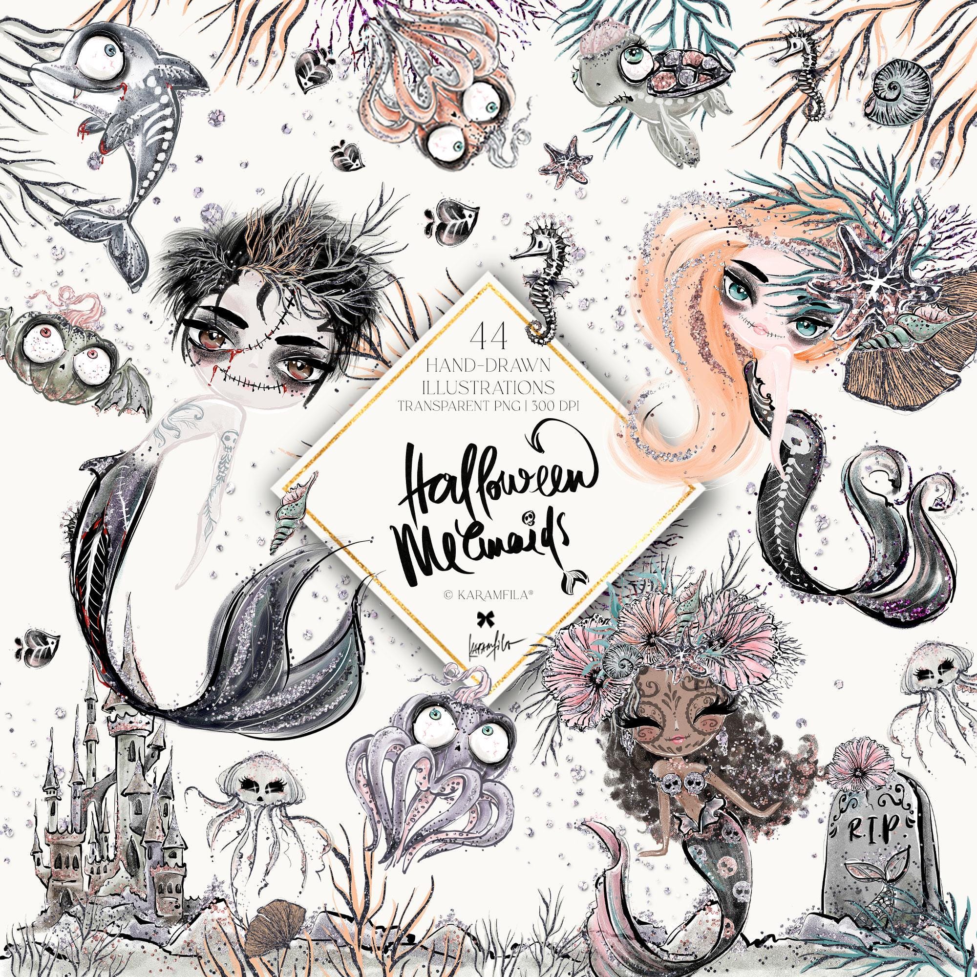 Karamfila S Halloween Mermaids Creepy Cute Zombie Characters Whimsigoth ...