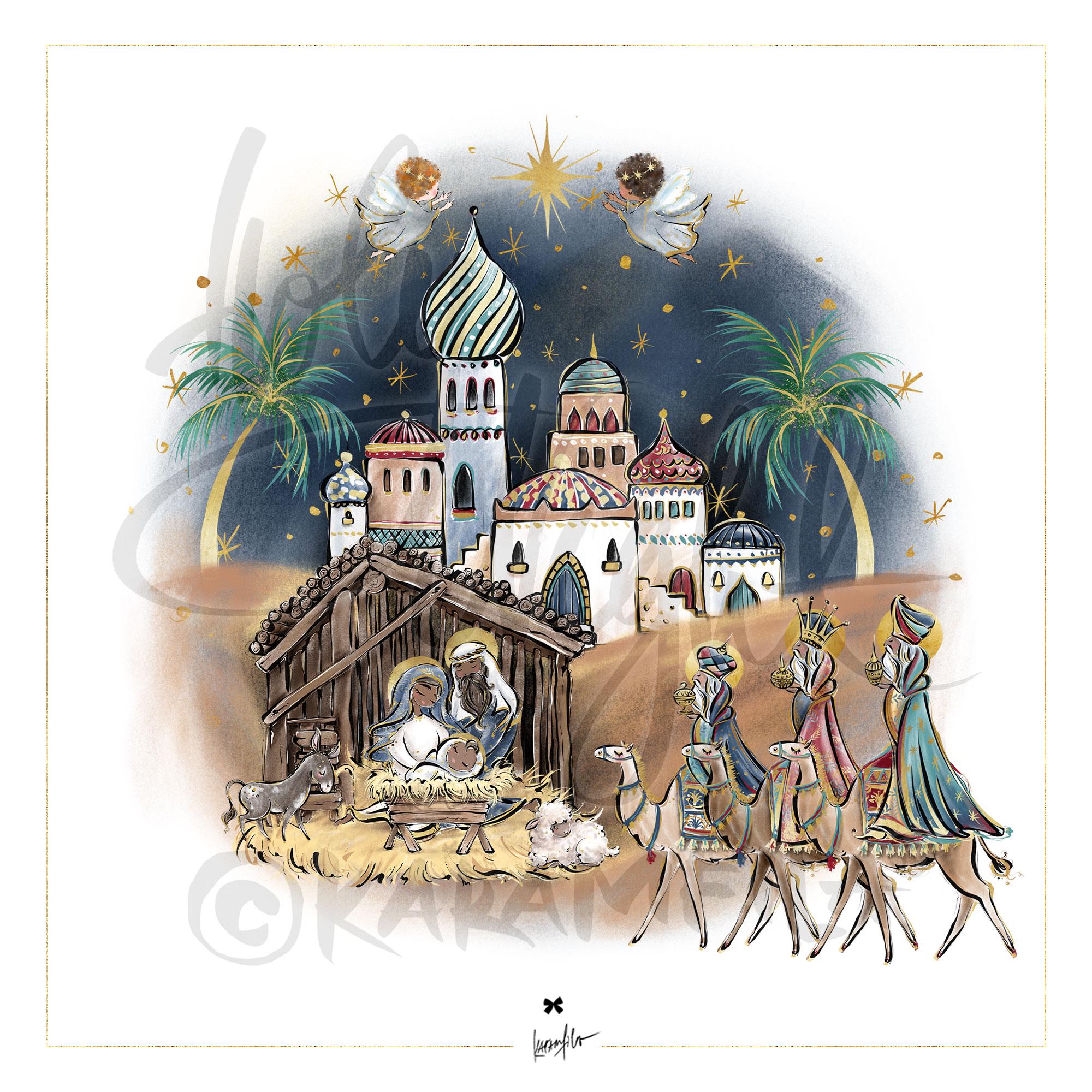 Nativity Clipart Set: Holy Night, Baby Jesus, Three Wise Men (PNG, 300 ...