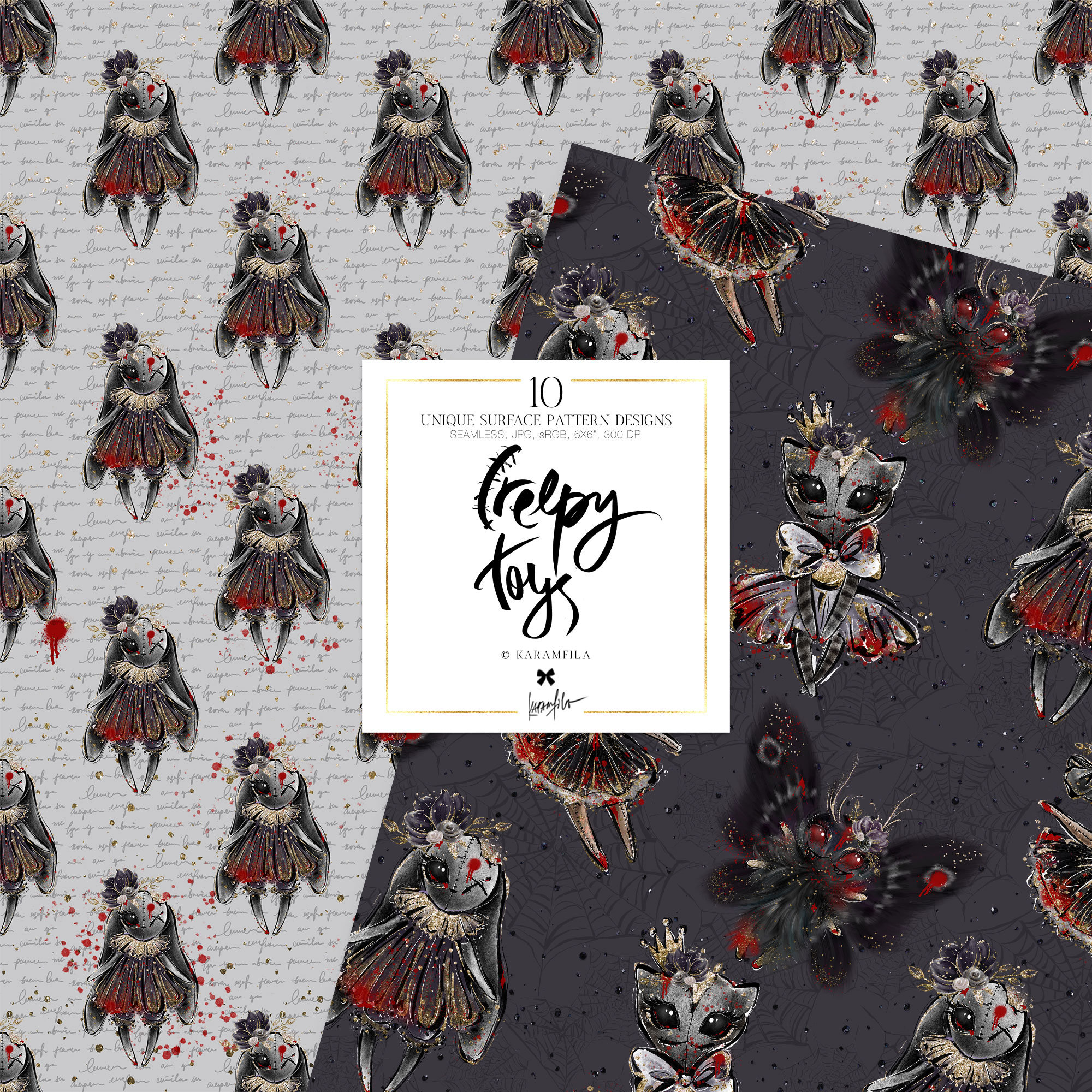 Karamfilas Halloween Creepy Digital Paper Voodoo Doll Spooky - Etsy