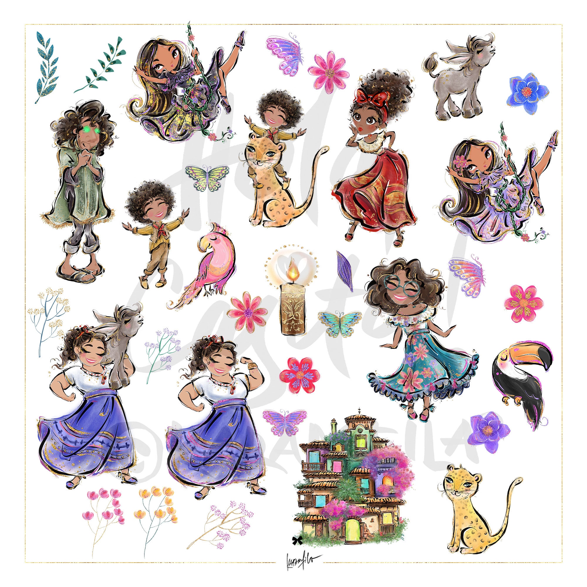 Encanto Clipart: Madrigal PNG Graphics, Planner Stickers (digital ...