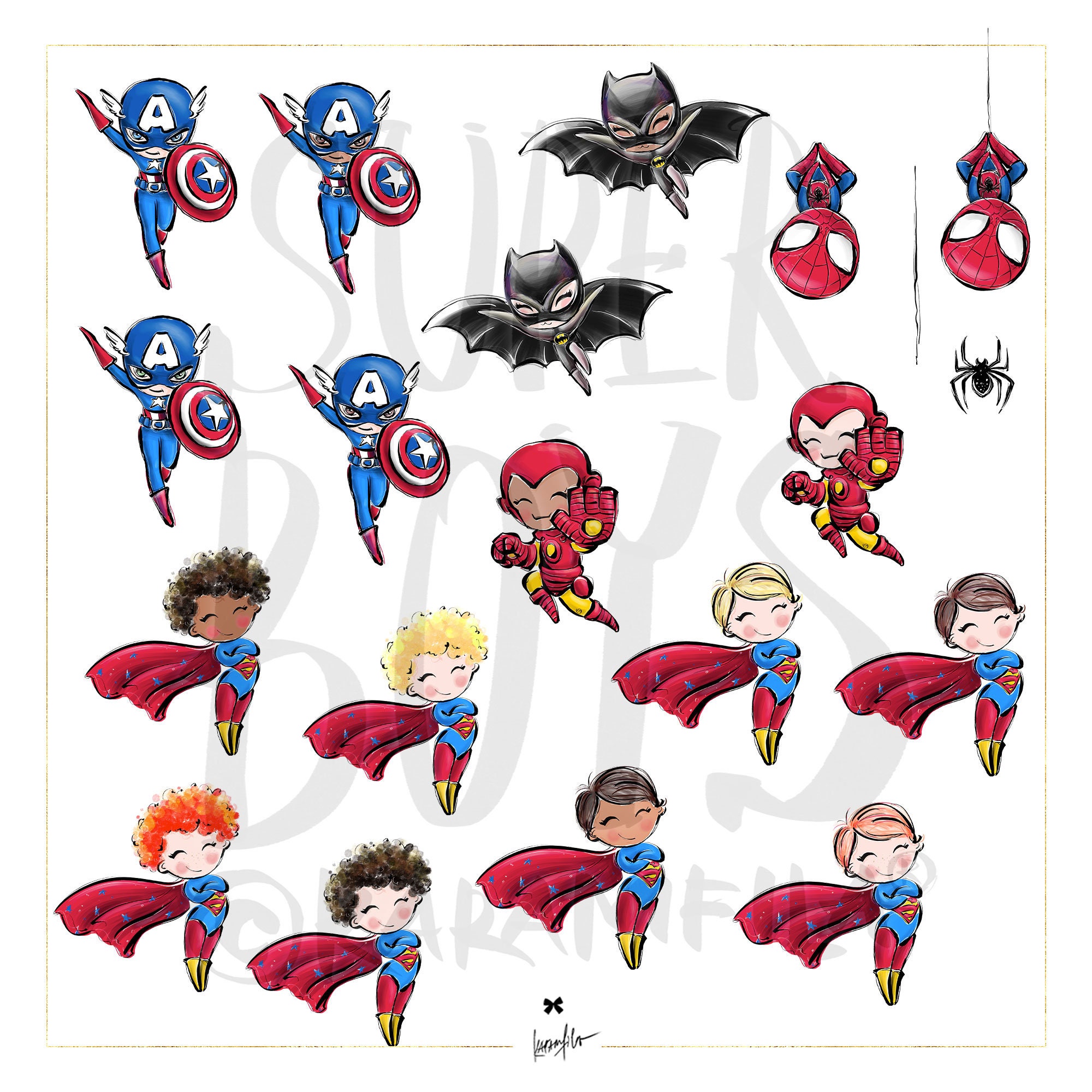 Superhero Girls Kids Clipart Karamfilas Cute Super Women Stickers ...