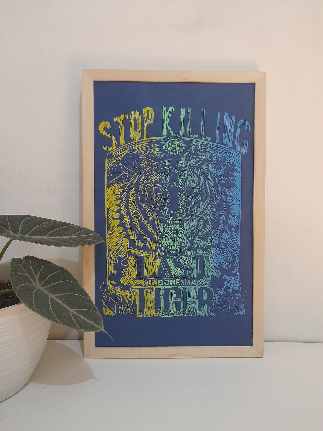 Screen Printing Propaganda stop Killing Last Indonesian Tiger - Etsy