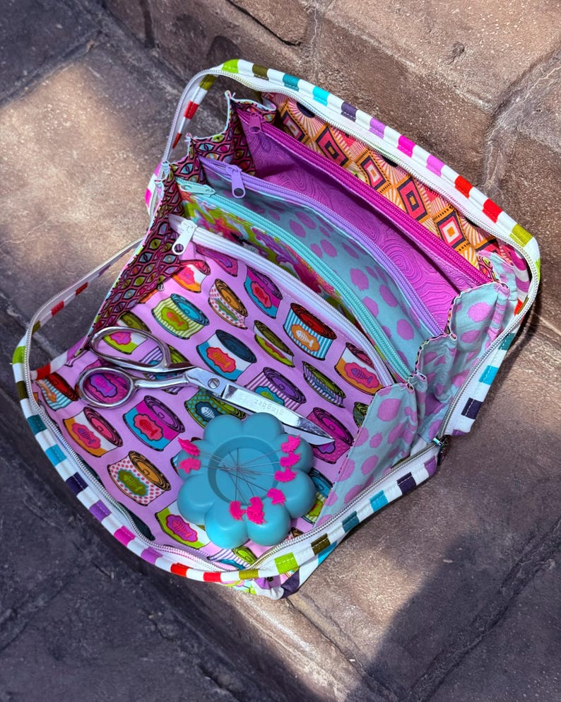 Tula Pink Disco Kitty Bionic Gear Bag: Handmade Sewing Organizer - Etsy