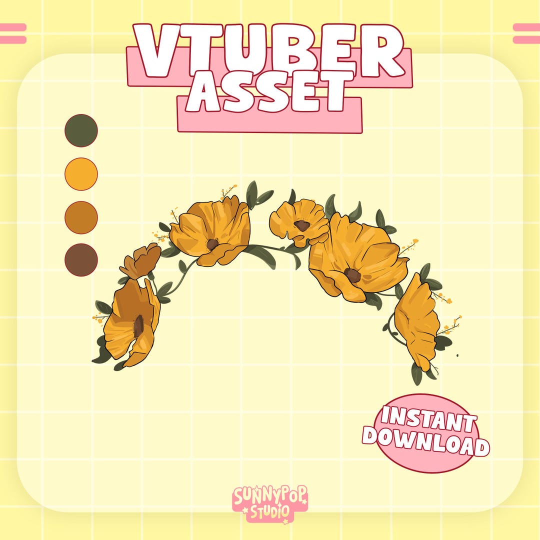 Vtuber Asset - Flower Crown / Customizable / Vtube Studio / Asset ...