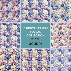 10 Beautiful Floral Digital Paper Patterns Perfect for Crafting ...