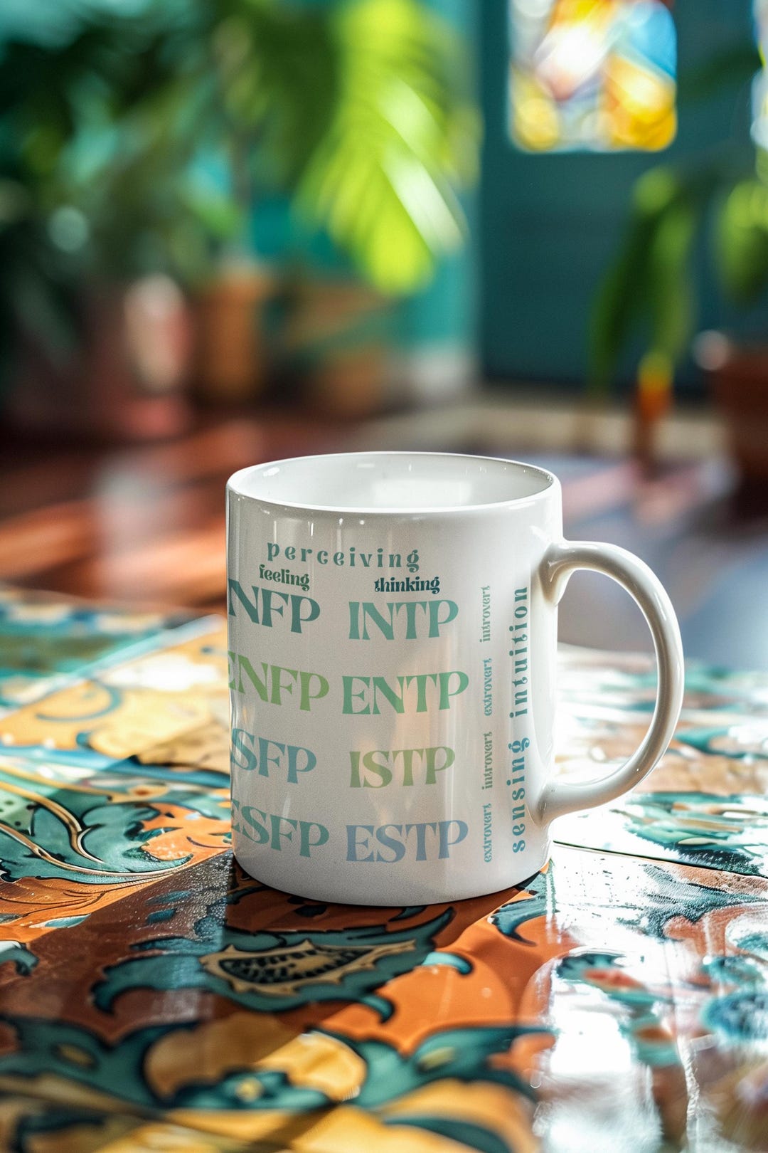 Coffee Cup for Introverts and Extroverts Aqua Pastel - Personality Type ...
