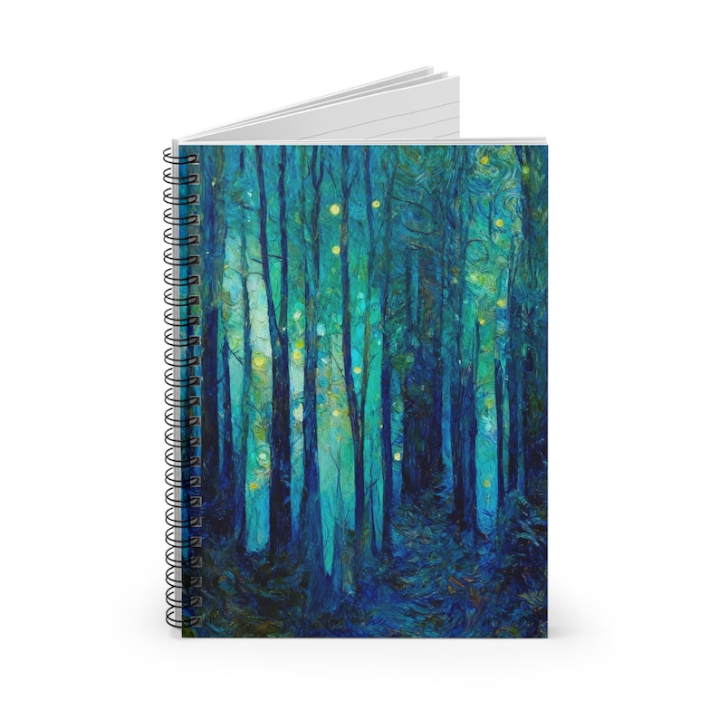 Enchanted Night in the Forest Journal With Glowing Woodland Artwork ...
