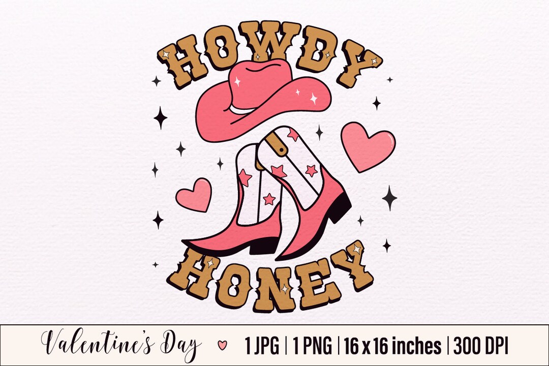 Retro Cowgirl Valentine Png,cowgirl Hat Png,howdy Valentine Png,retro ...