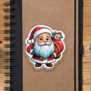 Cute Santa Claus Sticker, Christmas Themed Decal, Holiday Decor Sticker ...