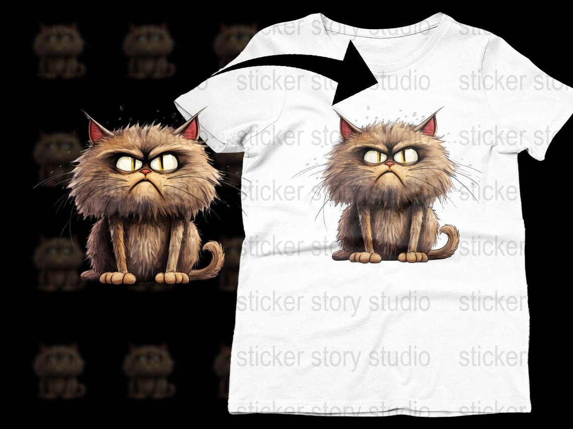 Moody Cat Digital Download, Svg, Png, Jpg, Eps Grumpy Cat Clipart ...