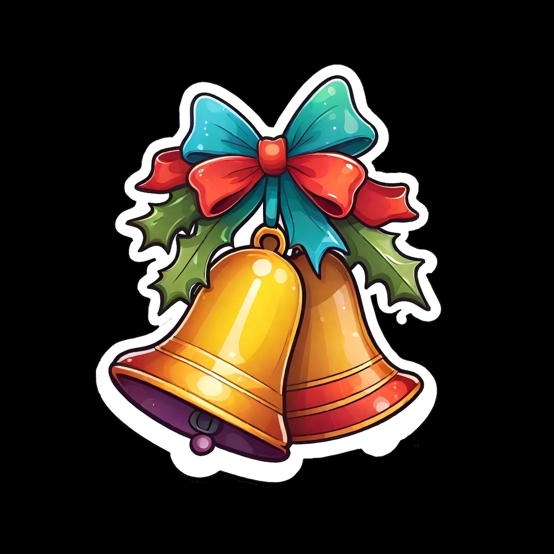 Christmas Bells Sticker, Holiday Decoration, Festive Bells Art ...