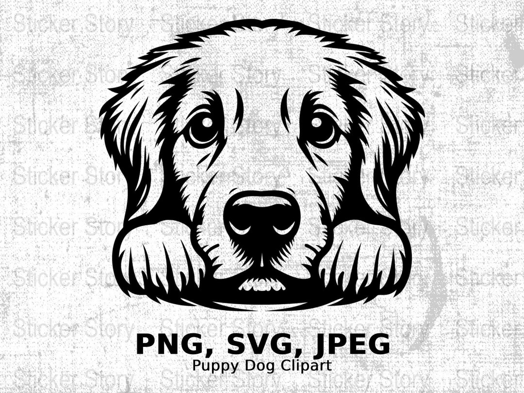 Digital Dog Clipart, Black and White Pet Illustration, Canine Vector ...