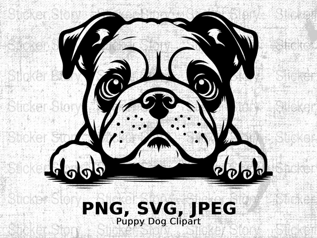 Bulldog SVG, Digital Download, Pet Vector Illustration, Dog Lover Gift ...