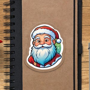 Cute Christmas Santa Claus Sticker, Festive Holiday Decoration, Santa ...