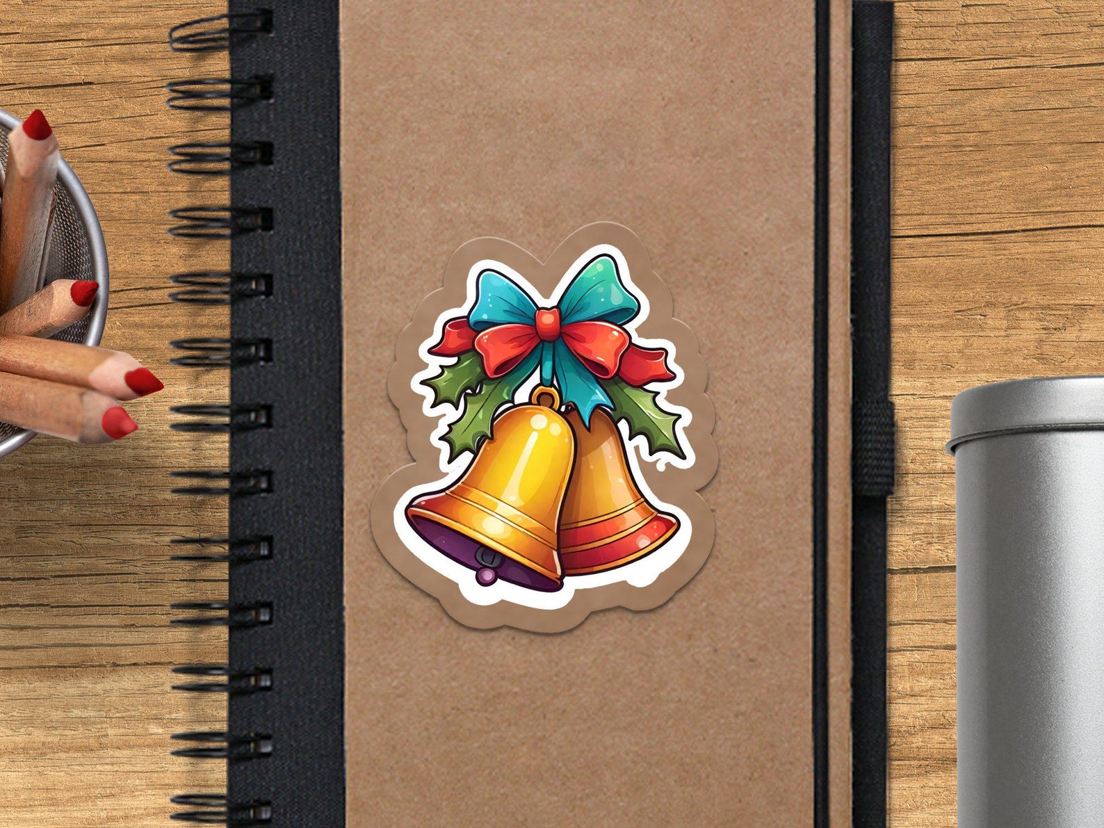 Christmas Bells Sticker, Holiday Decoration, Festive Bells Art ...