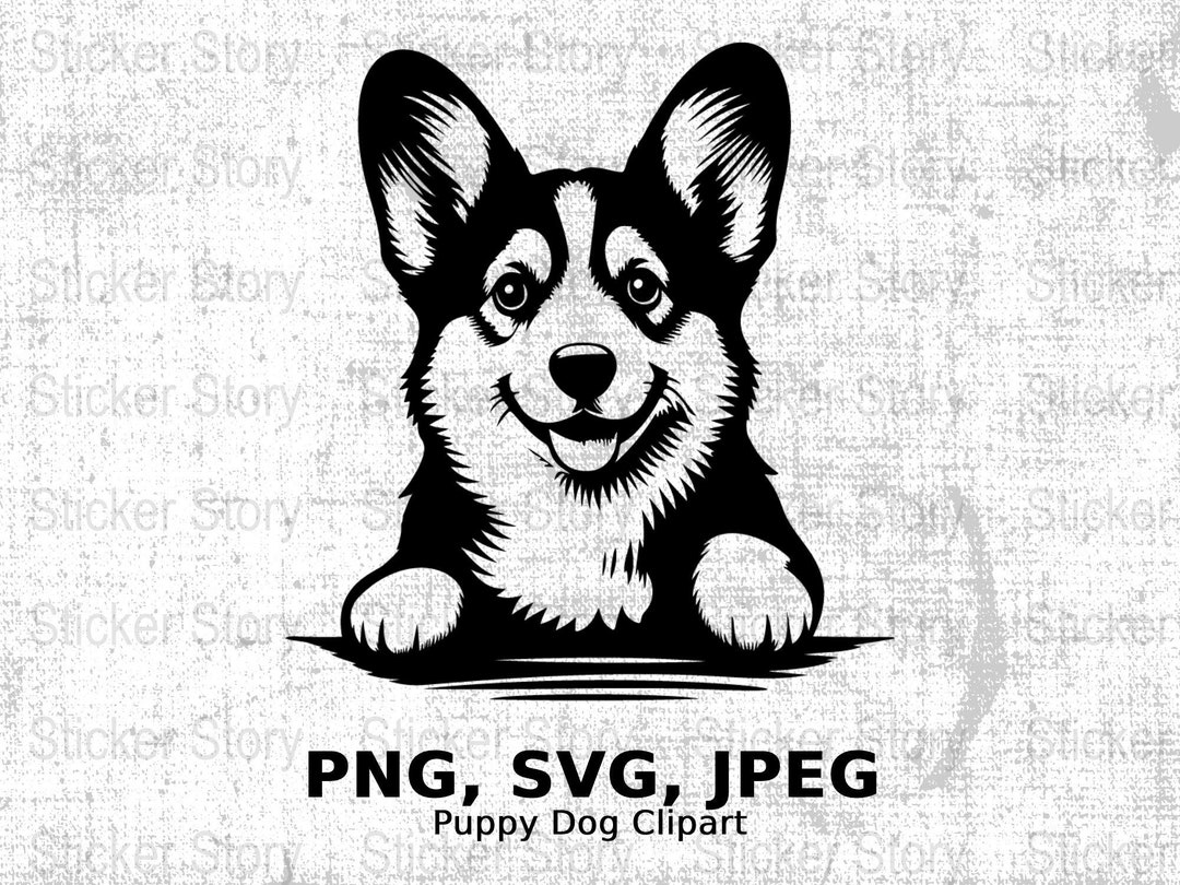Corgi Vector Art, Cute Dog Digital Download, Pet Illustration Printable ...