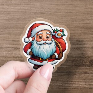 Cute Santa Claus Sticker, Christmas Themed Decal, Holiday Decor Sticker ...