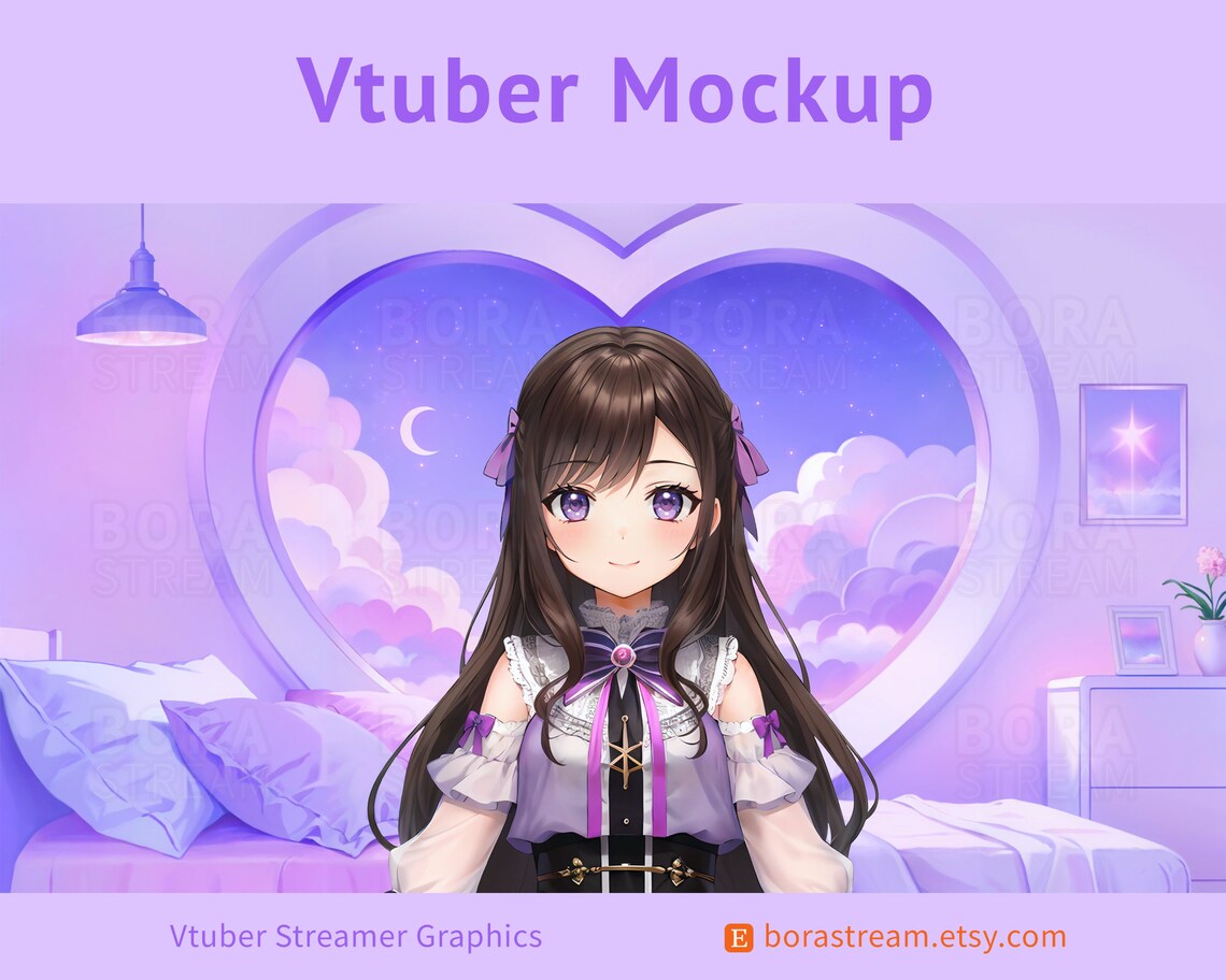 Pastel Dreamy Vtuber Bedroom for Twitch Stream Overlay | Cute Vtuber ...