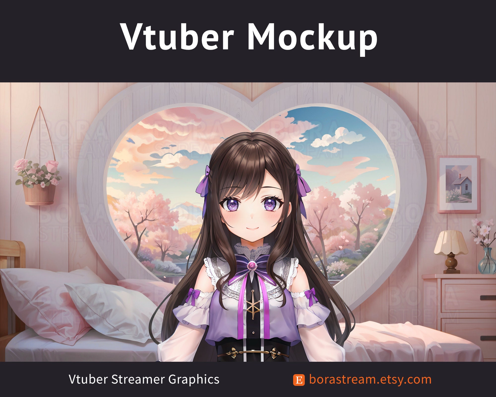 Sakura Cherry Blossom Vtuber Background for Stream Overlay | Sakura Pink Bedroom Background ...