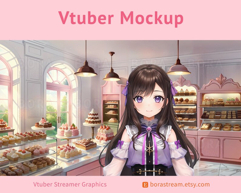 Animated Vtuber Background for Live Stream | Pink Bakery Shop ...