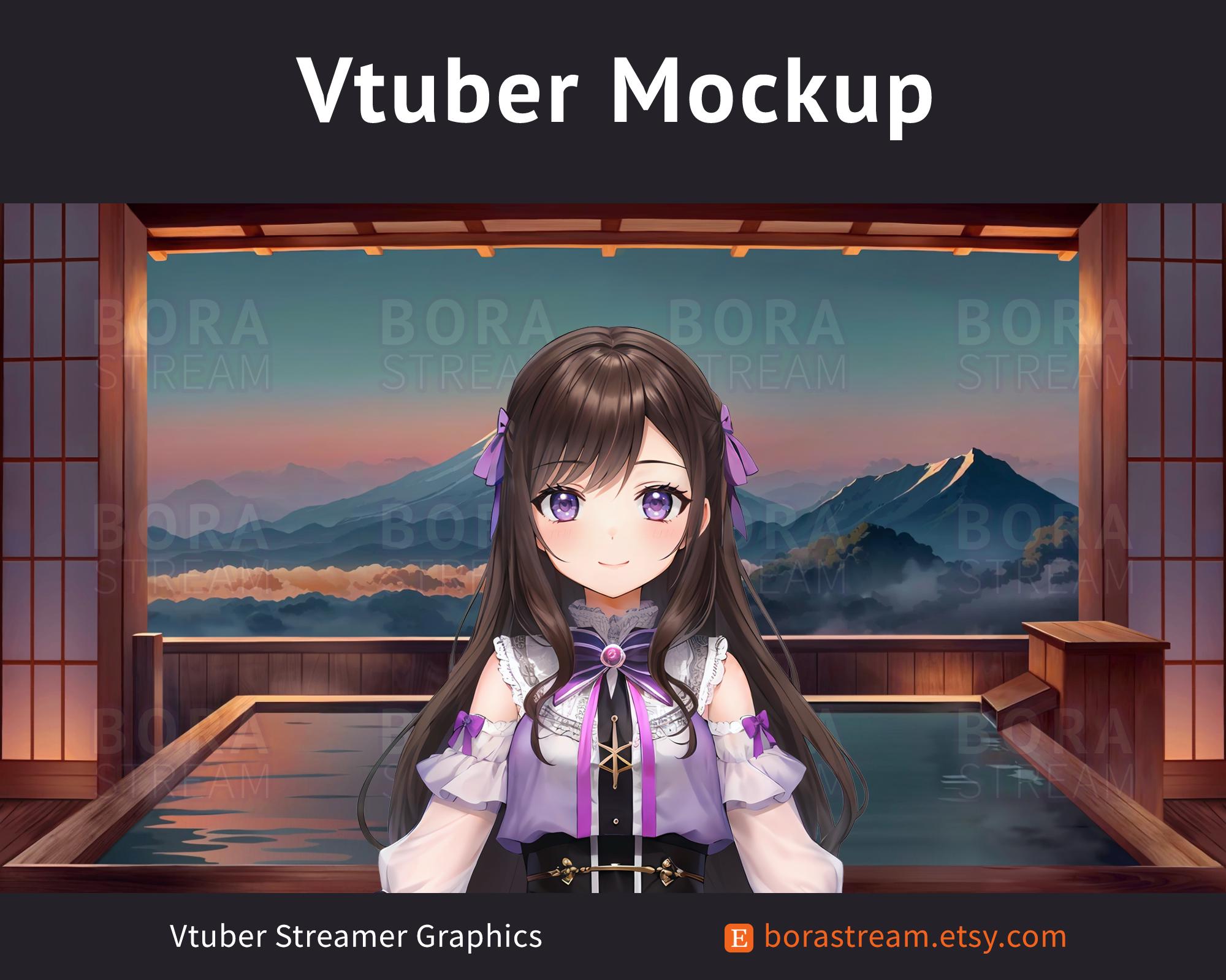 Japanese Onsen Bath Vtuber Background for Stream Overlay Hot Tub Vtuber ...