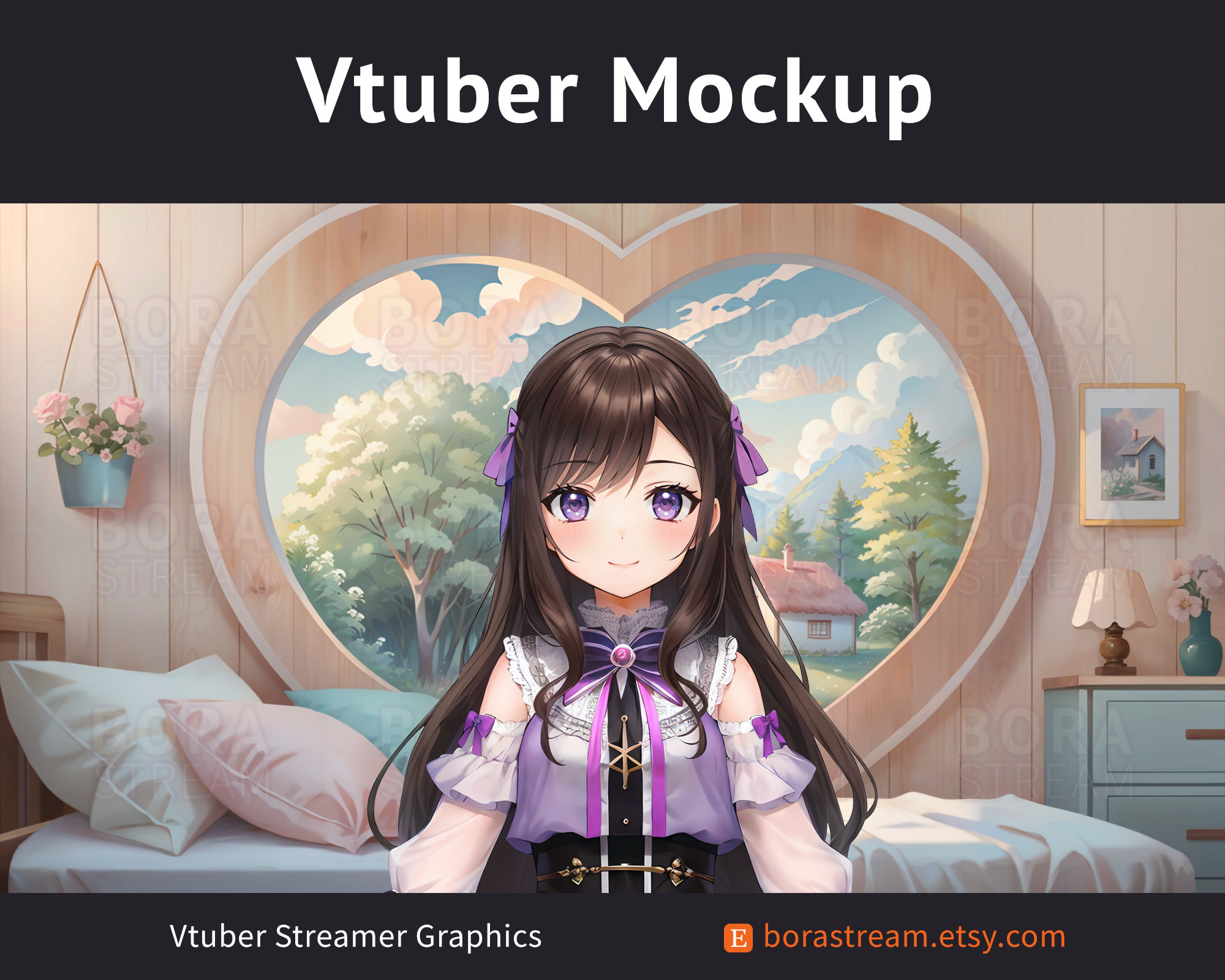 Sage Green Cottagecore Vtuber Background for Stream Overlay Cozy Vtuber ...