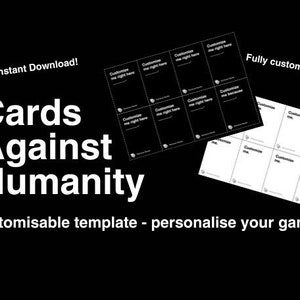 Custom Cards Against Game Custom Cards Template Instant Download Fully ...