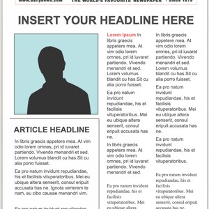 Newspaper Template, Editable Newspaper Template, Tabloid Template ...