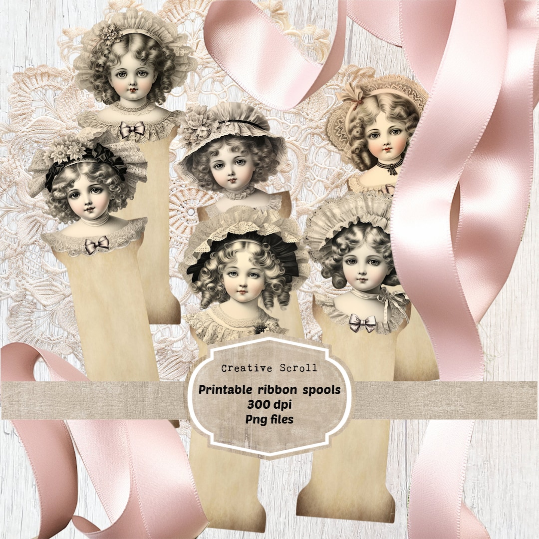 Printable Ribbon Spools/ Paper Lace Spools / Instant Digital Download ...