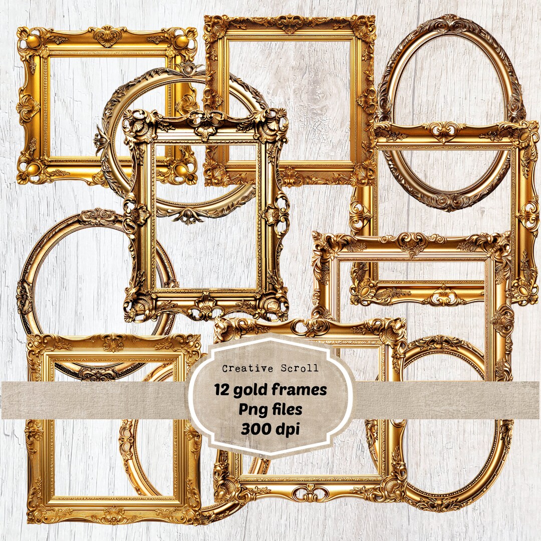 Gold Frames Instant Download, Digital Frames, Printable Frames - Etsy