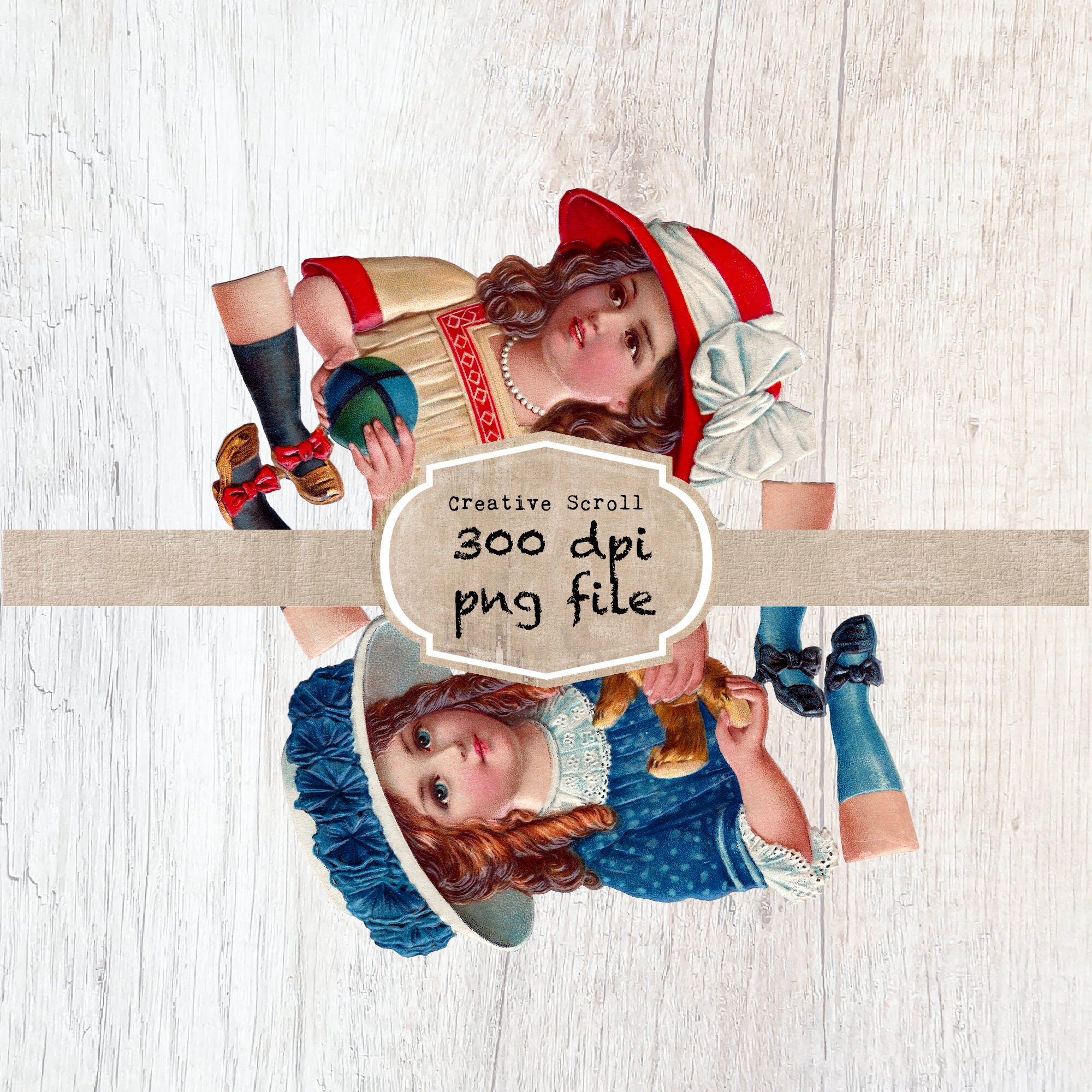 Printable Vintage Paper Girls/ Instant Digital Download/ Vintage Die ...