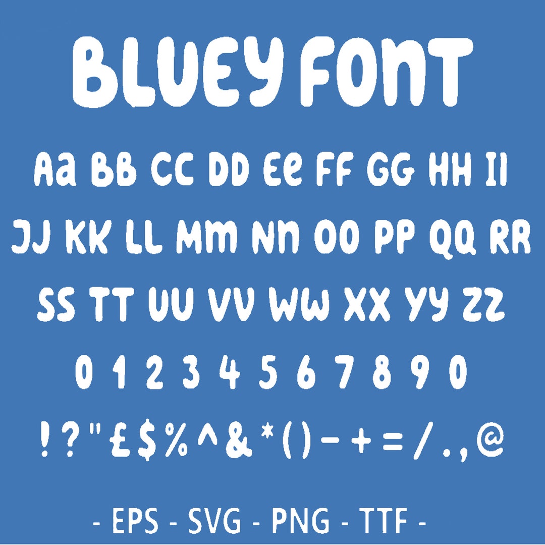 Police Bluey Bluey Font SVG eps svg ttf Téléchargement - Etsy France